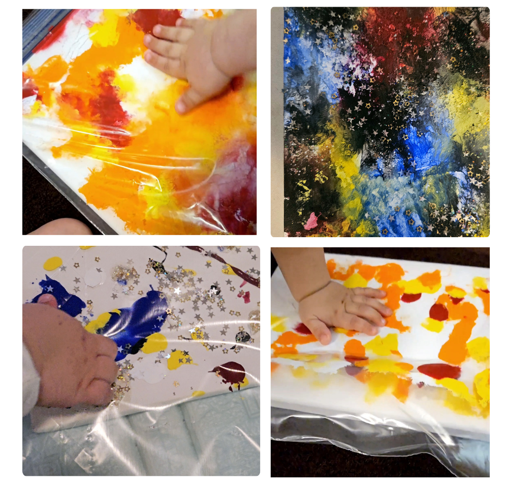 Mess Free Canvas Finger Painting for Babies and Toddlers - Happy Mommying